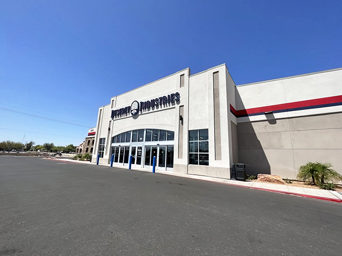Behind these gleaming glass doors lies a universe where your neighbor's donations become your next conversation piece.