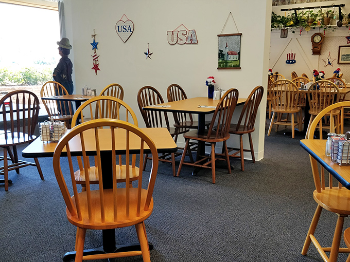 Behind the simple walls and patriotic charm lies a warm, no-frills dining room where comfort food takes center stage&mdash;just like grandma used to make. 