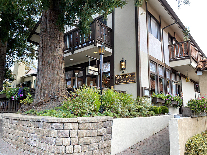 Nestled among Carmel's storybook cottages, Katy's Place welcomes hungry pilgrims with the promise of breakfast nirvana beneath towering cypress trees.