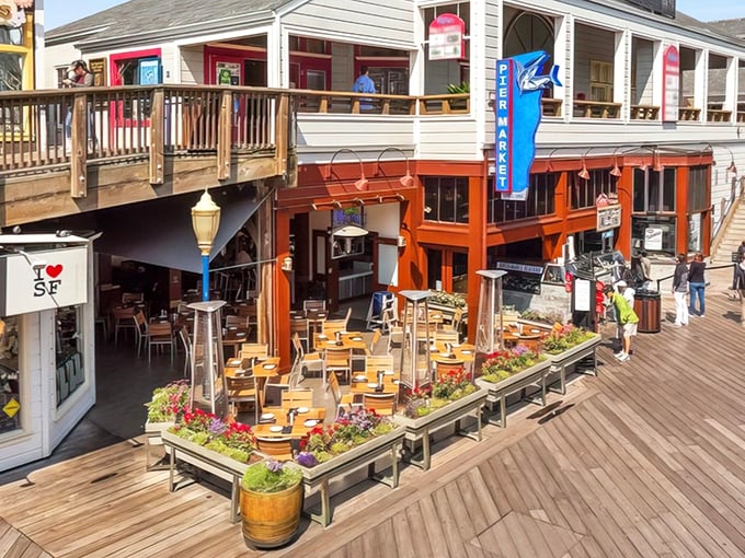 Perched on San Francisco's Pier 39, this seafood haven offers outdoor dining where the ocean breeze seasons every bite.