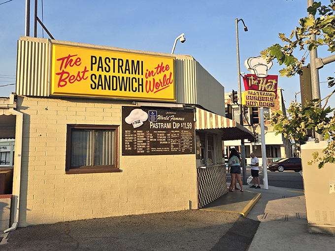 The iconic yellow sign boldly proclaims what generations of Angelenos already know&mdash;this pastrami is worth the pilgrimage to Alhambra.