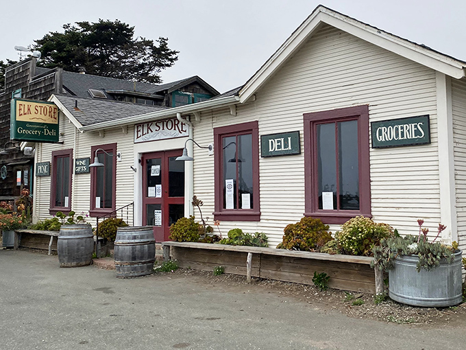 Classic Americana at its finest&mdash;the Elk Store's white clapboard exterior with burgundy trim promises culinary treasures behind those unassuming doors.