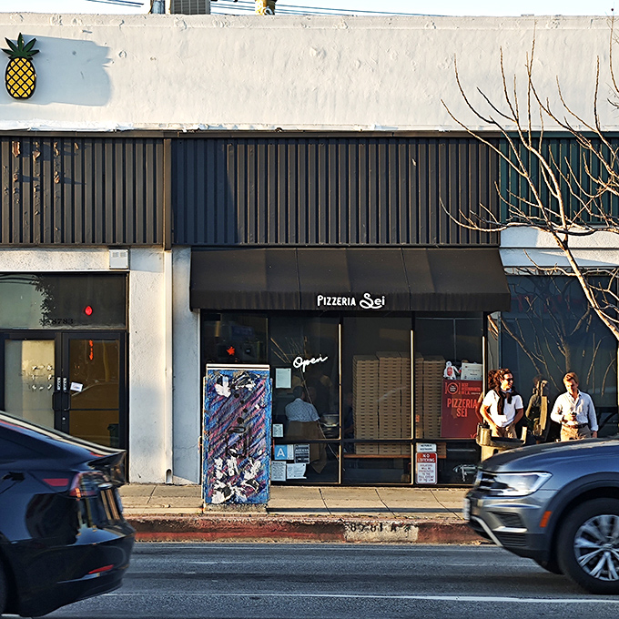 Sleek, modern, and unassuming from the outside&mdash;Pizzeria Sei's exterior belies the pizza paradise waiting within. The best treasures often hide in plain sight.