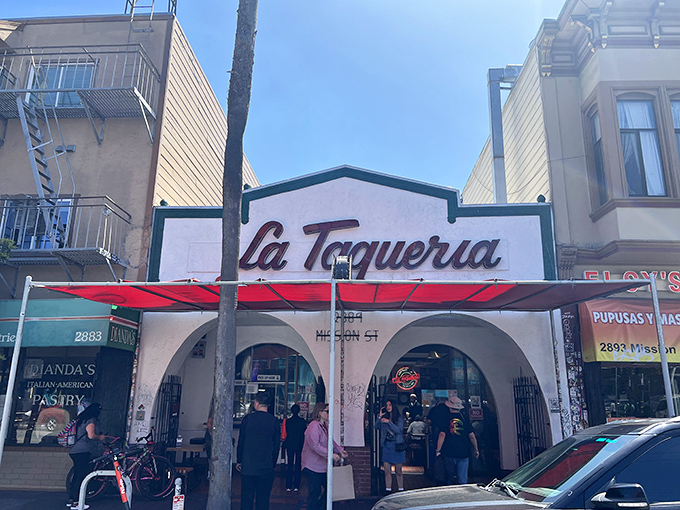 Mission Street magic happens behind this humble facade where taco dreams come true daily.