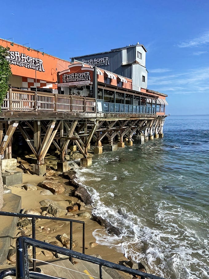 Perched dramatically over Monterey Bay, Fish Hopper looks like it's having a love affair with the Pacific—a romance you're invited to join.