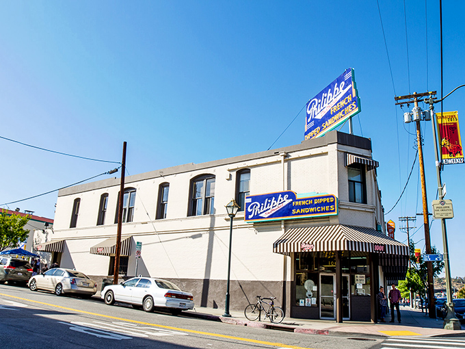 The legendary Philippe's stands proud, a beacon of sandwich salvation in downtown LA's ever-changing landscape.