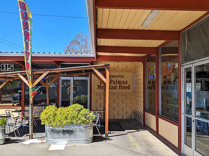 The unassuming exterior of Taqueria Las Palmas hides culinary treasures within. Like finding a diamond in a strip mall, this Santa Rosa gem rewards those who venture inside.