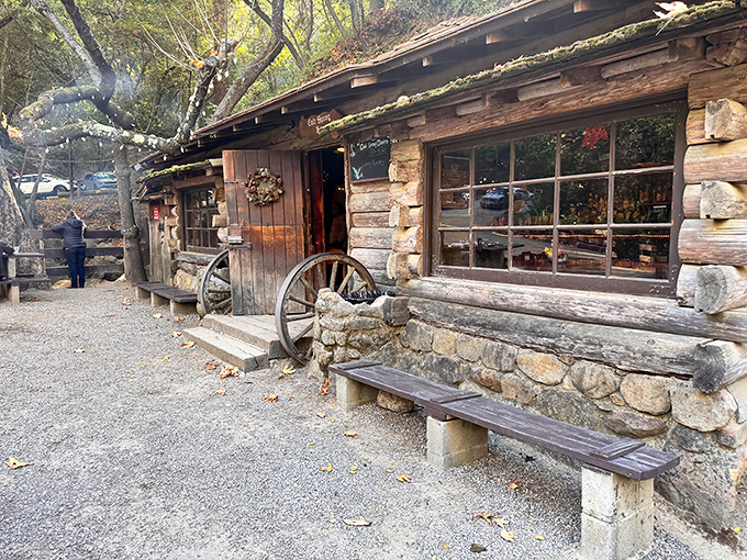 Time travel doesn't require a DeLorean&mdash;just a drive to this rustic log cabin where wagon wheels and weathered wood tell stories of California's stagecoach era.