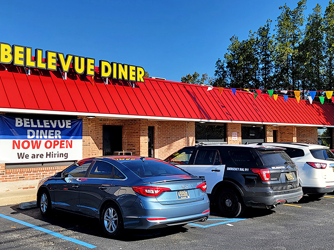 That iconic red roof and cheerful pennant flags aren't just eye-catching&mdash;they're a breakfast beacon calling hungry Delawareans home like a culinary lighthouse.