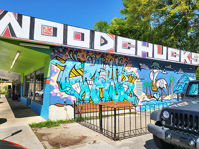 That vibrant mural outside Woodchuck's practically shouts "Come on in!" &ndash; and trust me, you'll want to listen.