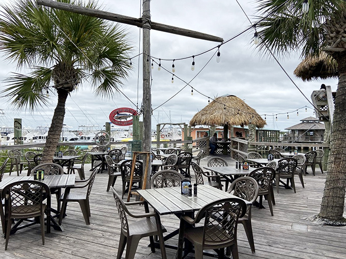 Paradise found! The weathered wooden deck and thatched umbrellas create that "I've escaped to somewhere special" feeling that vacation dreams are made of.
