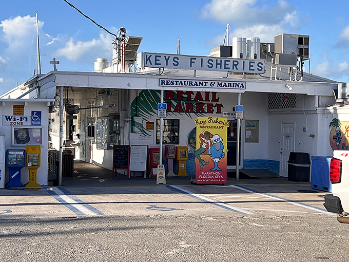The unassuming exterior that launched a thousand road trips and countless seafood dreams.