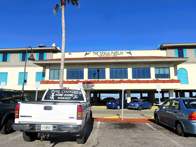 The Grand Marlin stands proudly on Pensacola Beach, its unassuming exterior hiding culinary treasures within. Like a good poker player, it keeps its best cards close.
