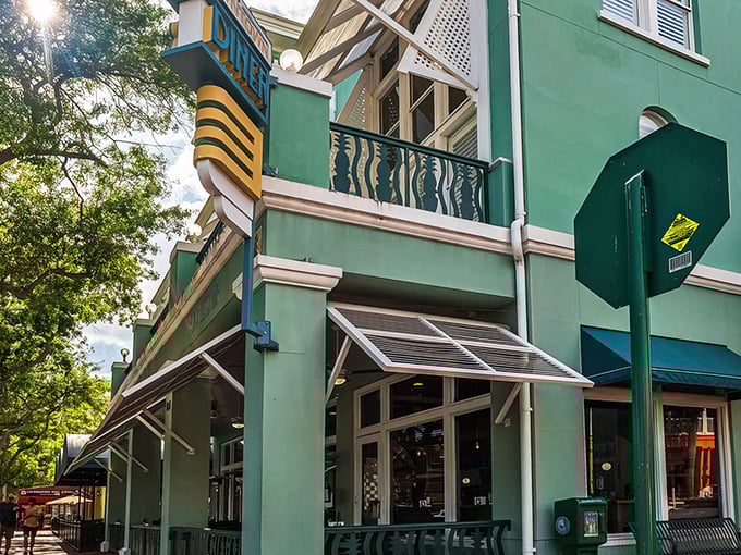 That retro sign isn't just decoration &ndash; it's a beacon calling hungry souls to breakfast nirvana in Celebration.