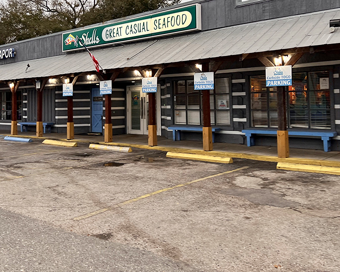 The unassuming exterior of Shells Seafood in Brandon promises "Great Casual Seafood" without fanfare&mdash;like that friend who downplays their cooking skills before blowing your mind.