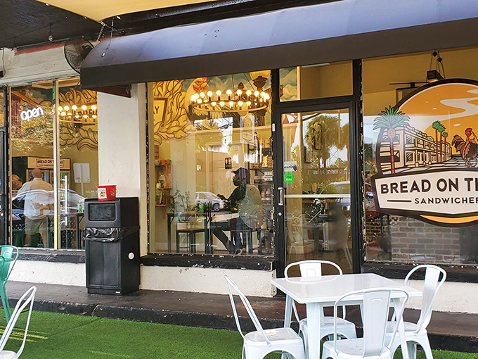 The patio at Bread On The Bay feels like Florida's answer to European caf&eacute; culture&mdash;artificial turf included! Connect Four tournaments optional but highly recommended.