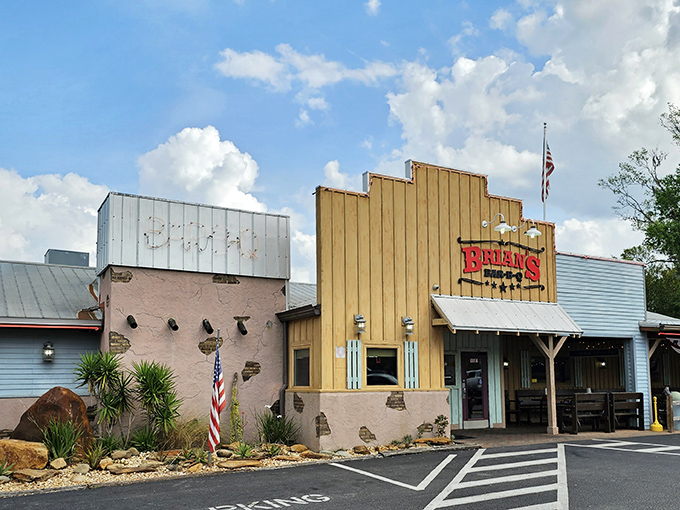 The Western-style fa&ccedil;ade of Brian's isn't just Instagram bait&mdash;it's a promise of authentic BBQ magic waiting inside.