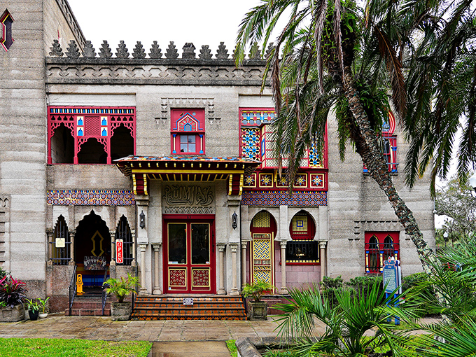 The castle that launched a thousand double-takes. Villa Zorayda's Moorish-inspired fa&ccedil;ade stands as St. Augustine's most unexpected architectural plot twist.