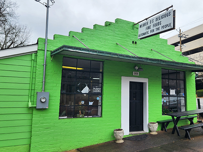 That brilliant green paint job isn't trying to hide – it's announcing something extraordinary awaits inside.