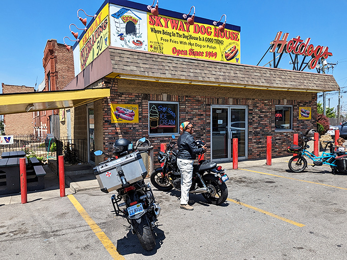 The bright yellow sign beckons like a lighthouse for the hungry&mdash;where being "in the dog house" is actually the goal, not the punishment.