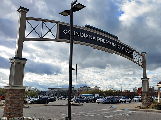 The iconic red roofs of Indiana Premium Outlets beckon like a retail oasis in Edinburgh, promising treasures that won't break the bank.