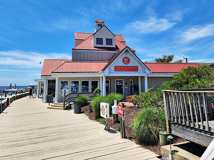 The quintessential Chesapeake Bay experience awaits at this charming waterfront gem, where that distinctive red roof signals you've arrived somewhere special.