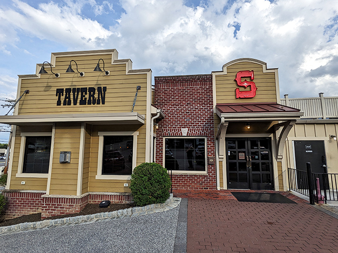 The Silver Spring Mining Company's western-inspired exterior promises culinary treasures within, like a modern-day gold rush where the payoff is delicious.