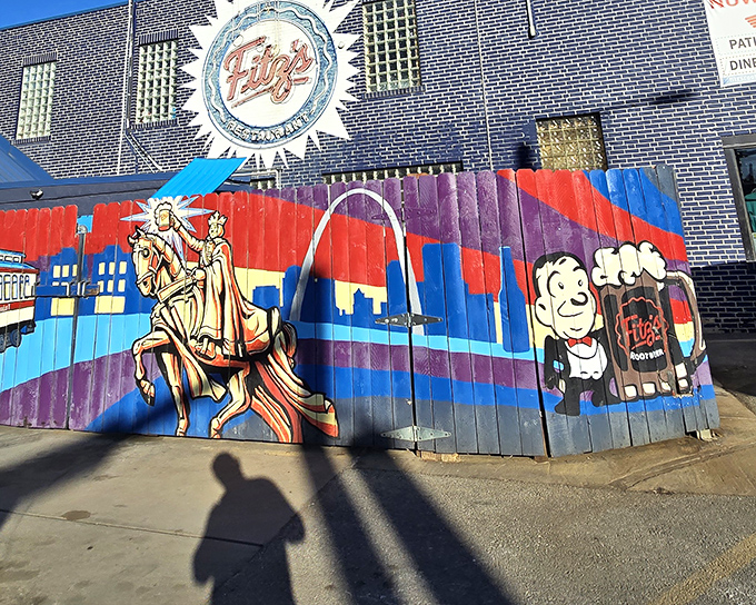 Fitz's iconic exterior welcomes you with vibrant murals and that signature sunburst logo—like a beacon calling all soda enthusiasts to their fizzy sanctuary.