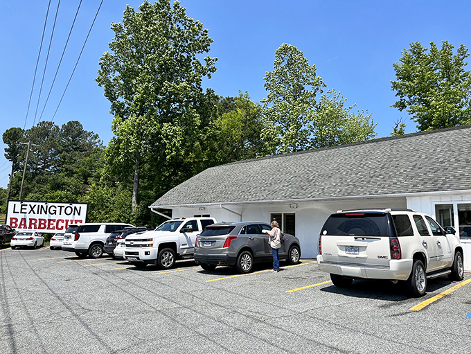The unassuming white building houses barbecue greatness like a humble treasure chest. No fancy frills needed when what's inside is this good.