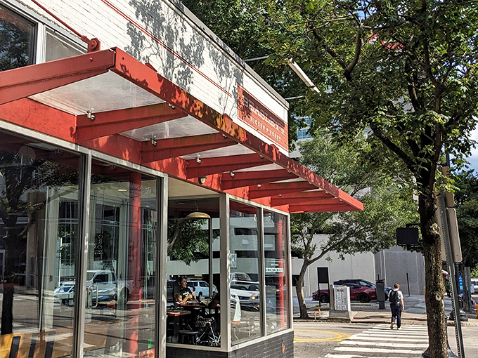 That red awning calls to you like a beacon of crispy salvation in downtown Raleigh.