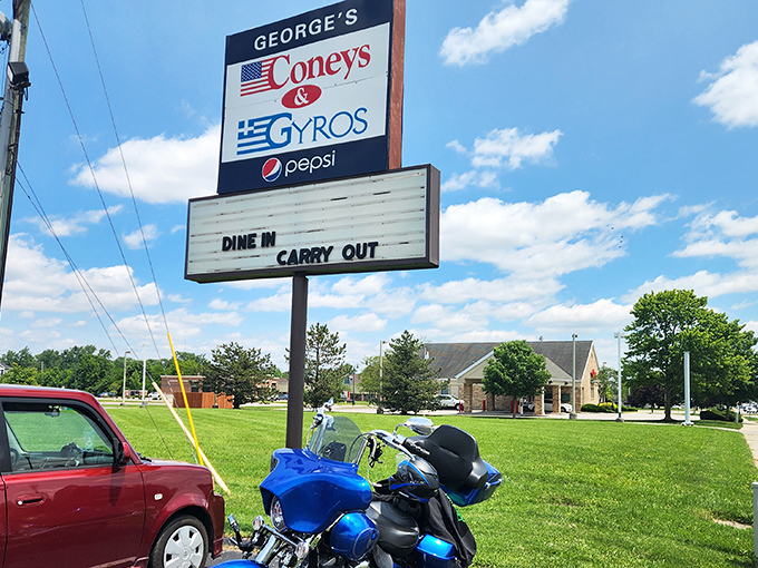 The unassuming exterior of George's Coneys and Gyros might not stop traffic, but the aromas wafting from inside will stop you in your tracks.