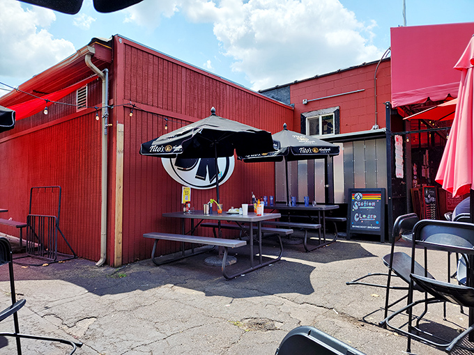 The unassuming red exterior with its cheerful pink awning is like finding a secret treasure map&mdash;X marks the spot for breakfast bliss.
