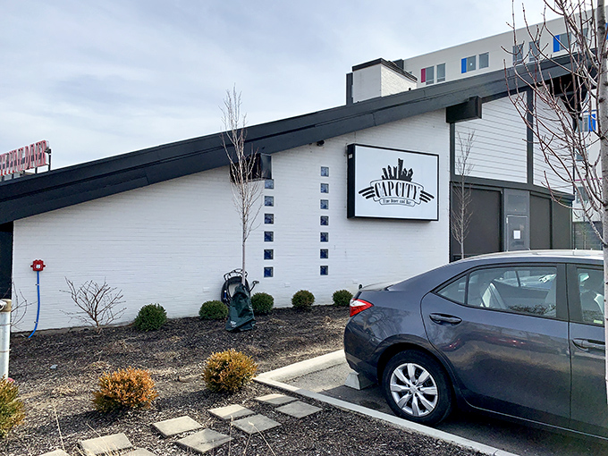 The unassuming exterior of Cap City Fine Diner hides culinary treasures within, like finding a Rolex in a cereal box.