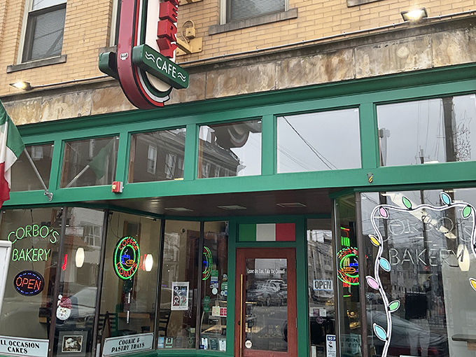 The iconic red, white, and green striped awning of Corbo's stands like a delicious beacon in Cleveland's Little Italy. Sidewalk seating invites you to linger and people-watch.