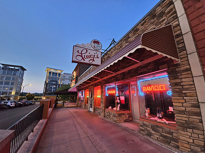 The iconic red cursive sign beckons hungry Ohioans like a lighthouse for the pasta-starved. This unassuming storefront hides culinary treasures within its brick walls.