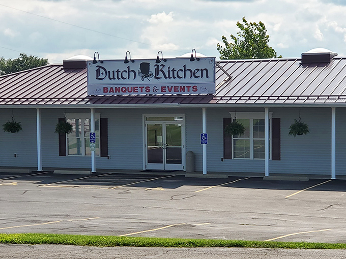 The unassuming burgundy-roofed Dutch Kitchen stands like a culinary lighthouse in Amish Country, promising comfort food treasures to those wise enough to stop.