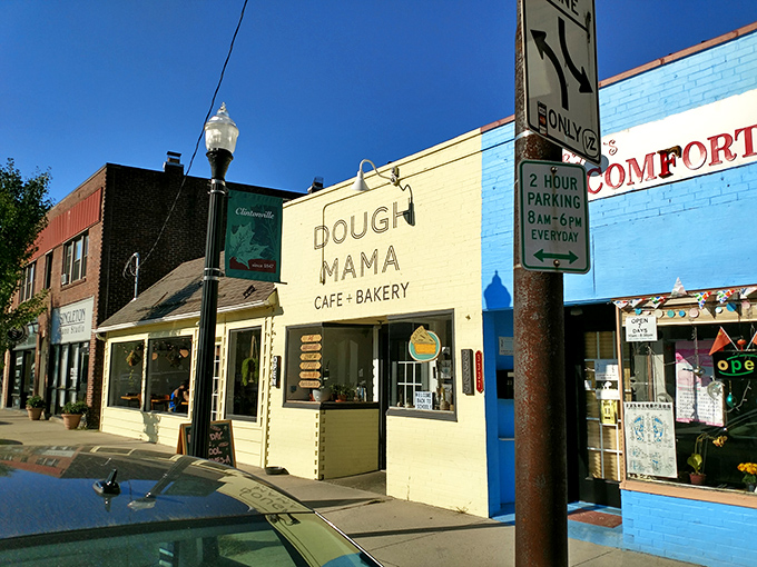 The cream-colored brick exterior of Dough Mama beckons like a whispered secret among Columbus foodies. Simple, unassuming, and absolutely worth finding.