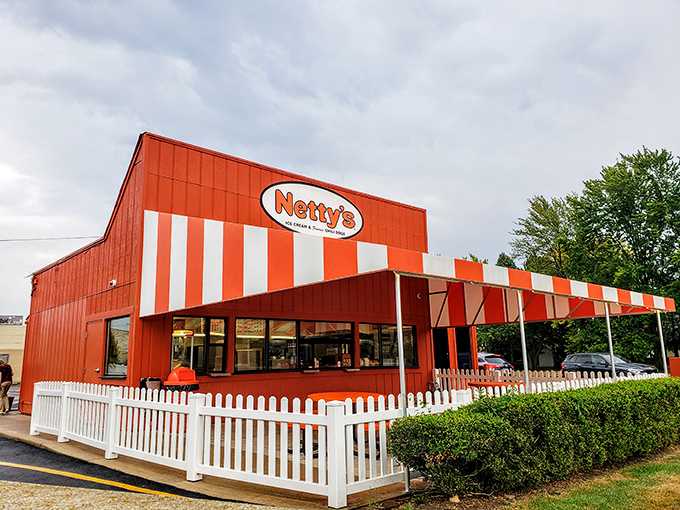 Netty's iconic orange and white striped exterior isn't just a building&mdash;it's a Toledo landmark that practically screams "happiness served here!"