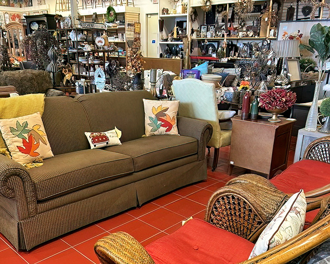 A treasure hunter's paradise awaits! Beautifully staged dining sets invite you to imagine Sunday dinners with family around these well-loved tables.
