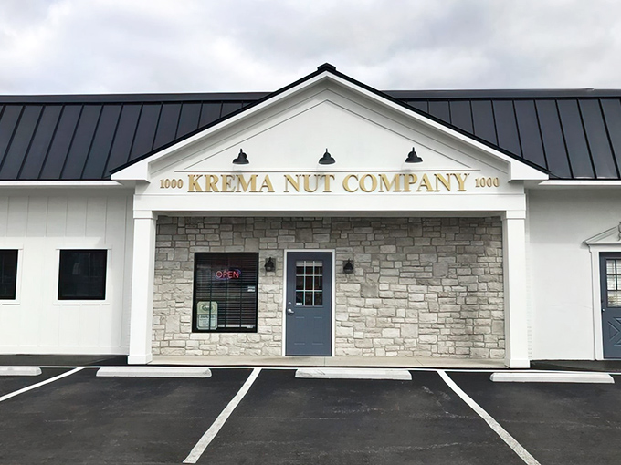 The unassuming exterior of Krema Nut Company hides a world of nutty delights within. Sometimes the best treasures come in modest packages.
