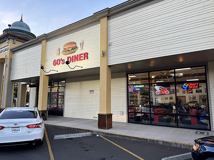 Tucked into a modern shopping center with a distinctive domed tower, 60's Caf&eacute; & Diner proves great food doesn't need a fancy address.