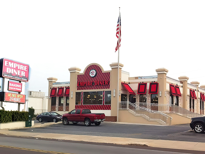 The neon glow of Empire Diner beckons like a lighthouse for the breakfast-obsessed. Classic Americana with a touch of Vegas flair.