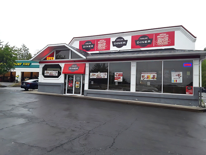 The unassuming exterior of Fairlane Village Diner hides culinary treasures within. Like finding a diamond in a parking lot&mdash;complete with classic diner charm.
