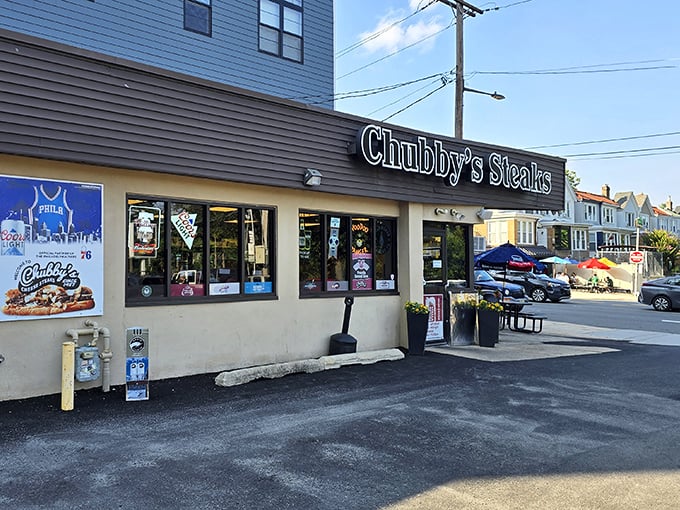 The unassuming exterior of Chubby's Steaks stands as a beacon of hope for cheesesteak pilgrims. No fancy frills, just the promise of Philadelphia perfection inside.