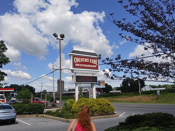 The unassuming exterior of Country Fare Restaurant in Myerstown hides culinary treasures within. Those red awnings might as well be waving "eat here" flags.