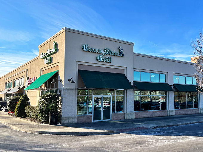 The unassuming exterior of Green Street Grill belies the breakfast magic happening inside. Those green awnings signal you've arrived at Downingtown's temple of hollandaise.