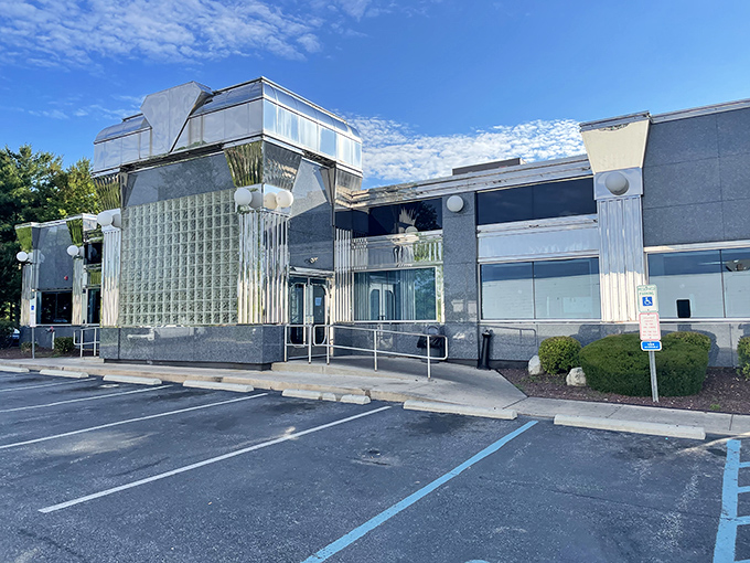 The gleaming chrome exterior of Springfield Diner shines like a beacon of breakfast hope along Baltimore Pike, a retro-futuristic promise of comfort food within.