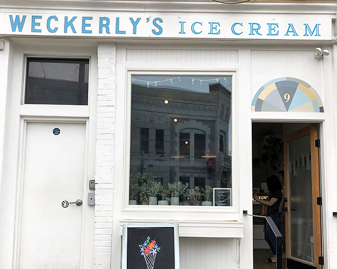 The turquoise sign beckons like a frozen siren song. This unassuming storefront in Fishtown houses ice cream dreams worth crossing county lines for.