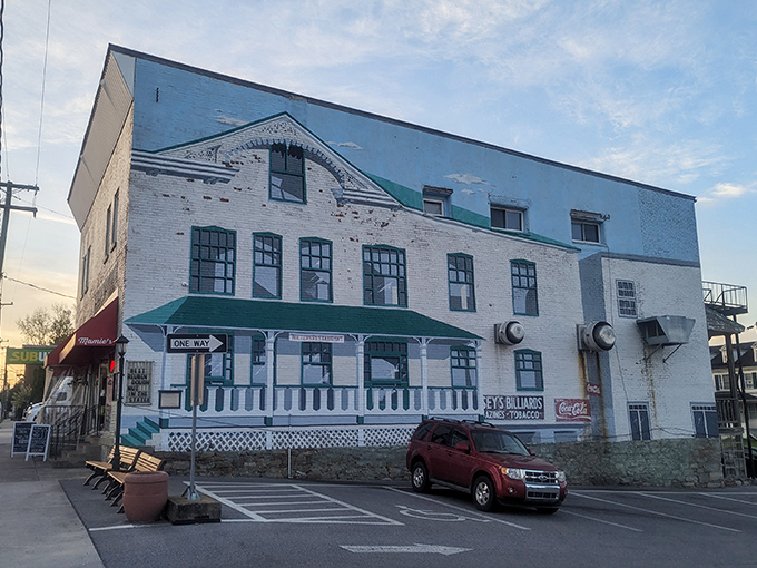 The unassuming white brick exterior of Mamie's Café & Bakery stands like a humble guardian of culinary treasures. Small-town charm with big-time flavor awaits inside.