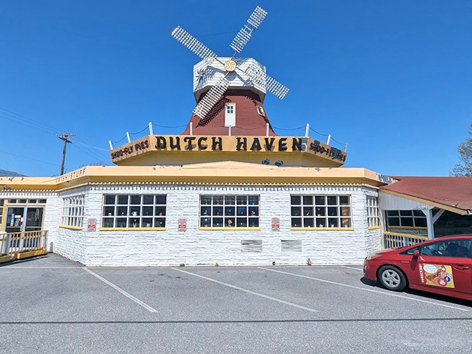That windmill isn't just for show&mdash;it's a beacon of sweetness calling to sugar pilgrims on Route 30. Pennsylvania Dutch architecture with a side of whimsy.